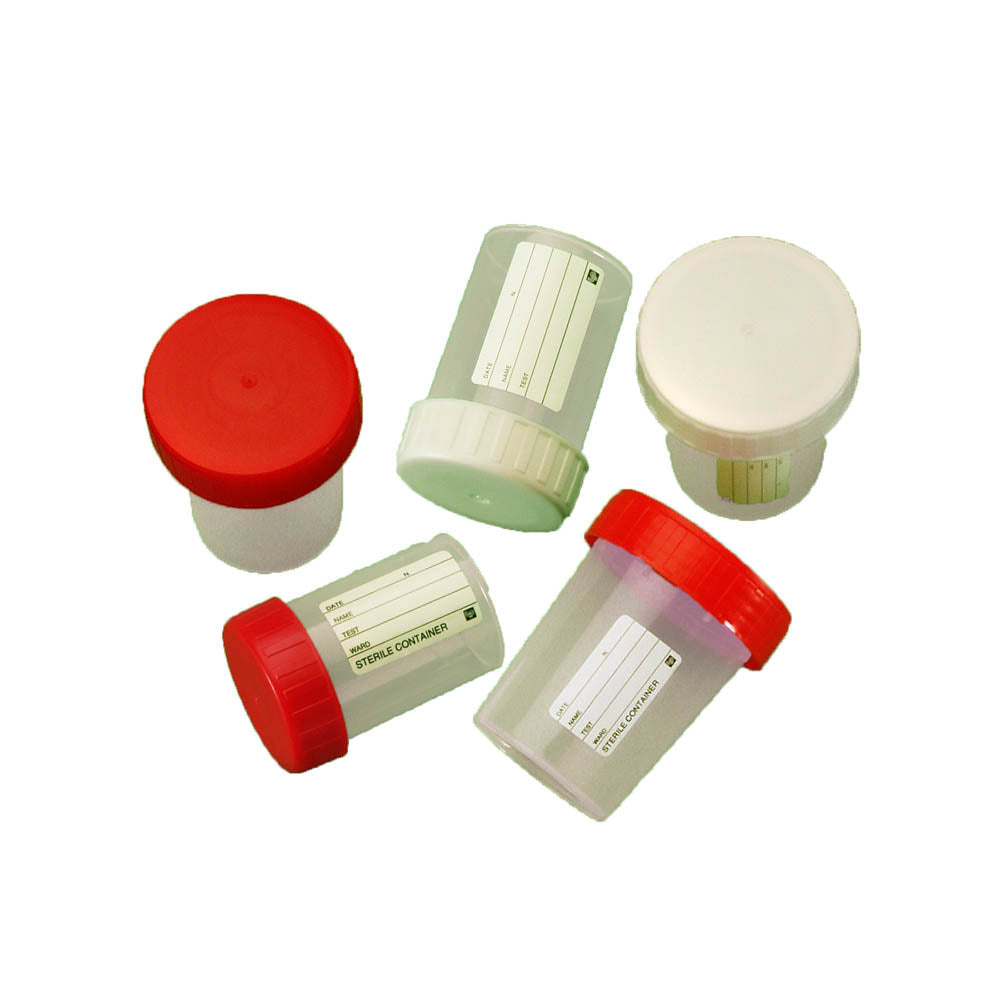 60mL Container, PP, Sterile, Red cap (Labelled, Individually Packed ...